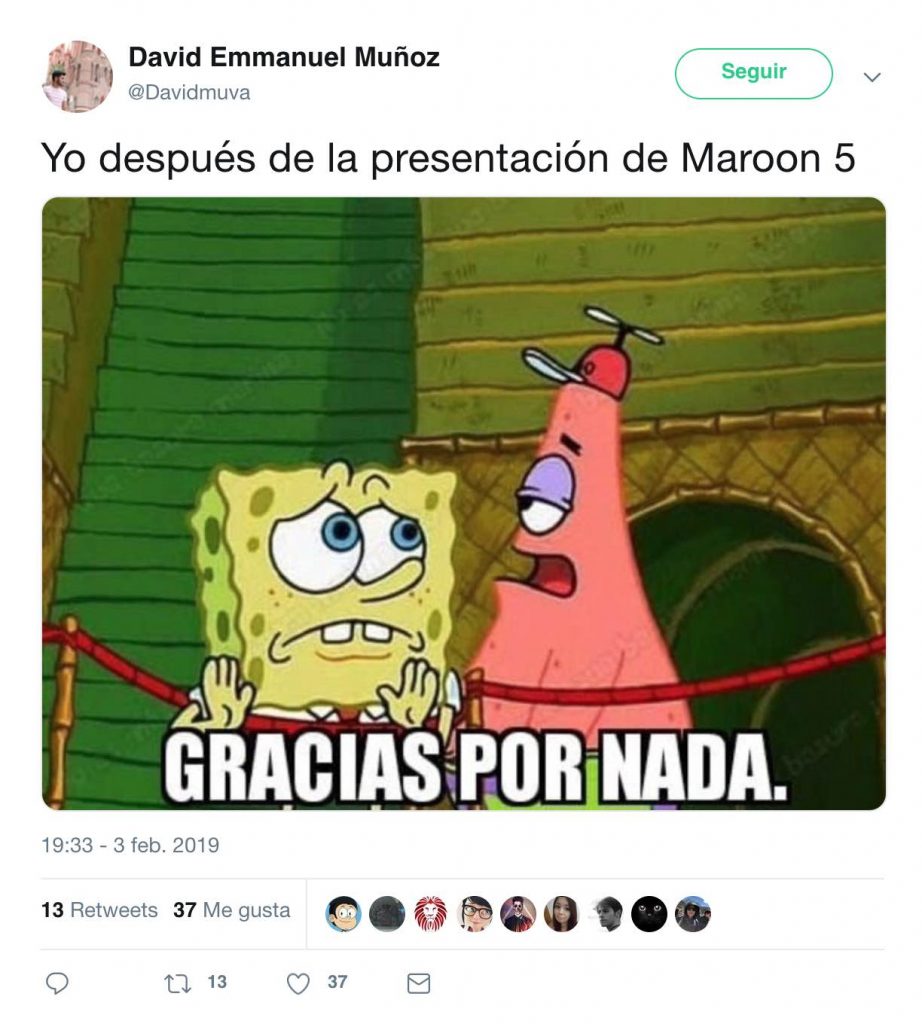 Los memes que dejó el show de Maroon 5 y Bob Sponja en el Superbowl ...